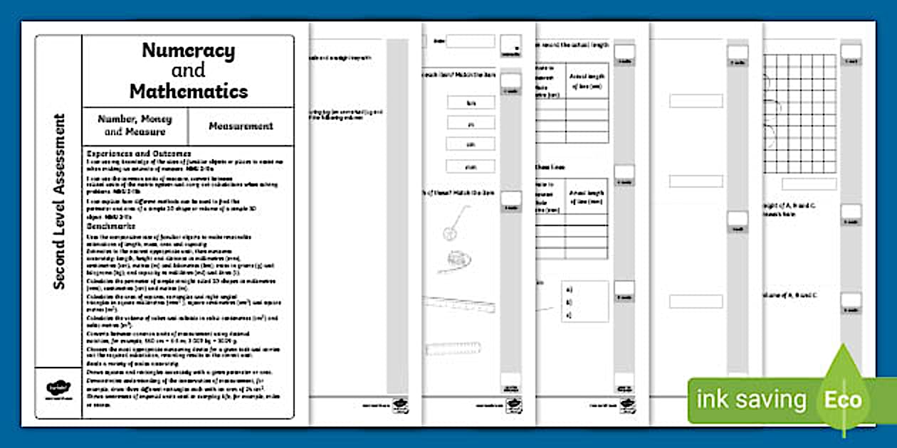 Second Level Numeracy and Mathematics Assessment - Measurement