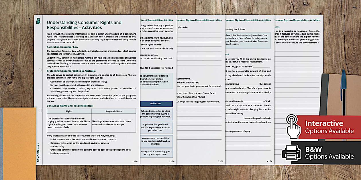 Understanding Consumer Rights and Responsibilities - Twinkl