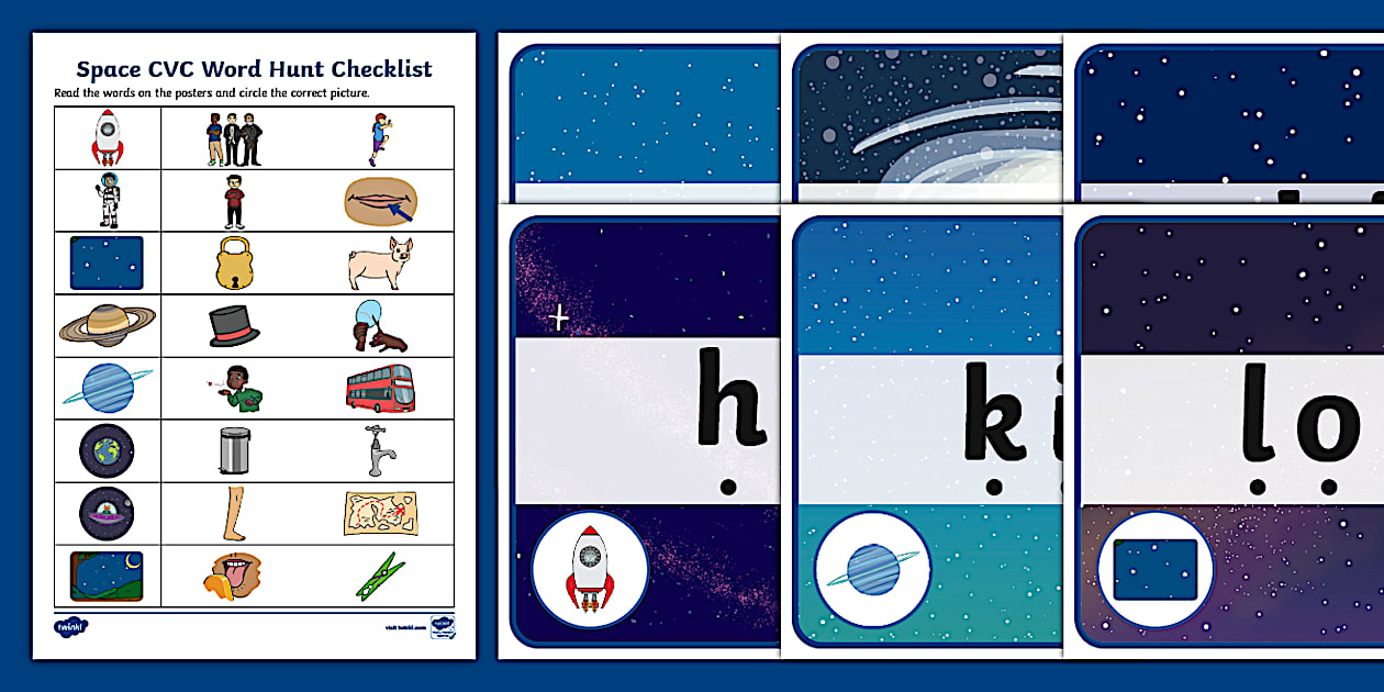Space CVC Word Hunt | Twinkl (teacher made) - Twinkl