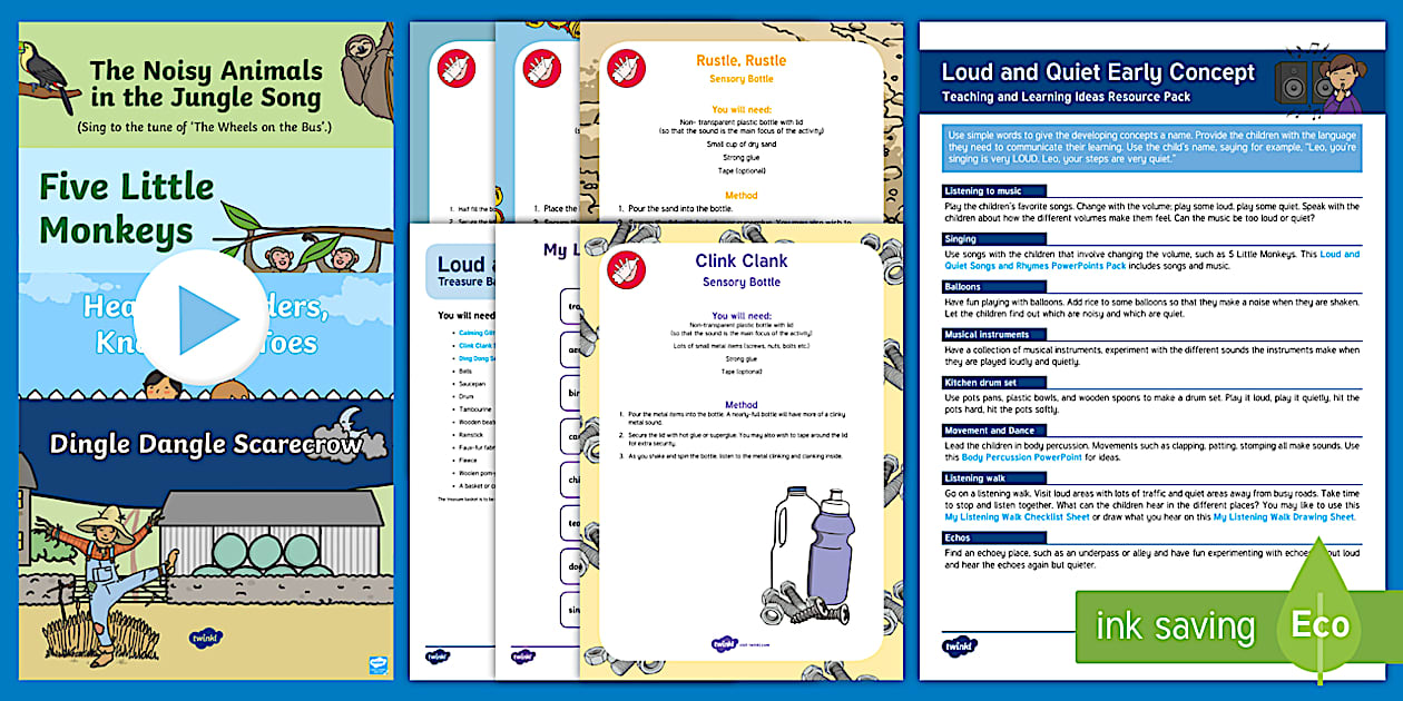 Loud and Quiet Concept Teaching and Learning Ideas Resource Pack