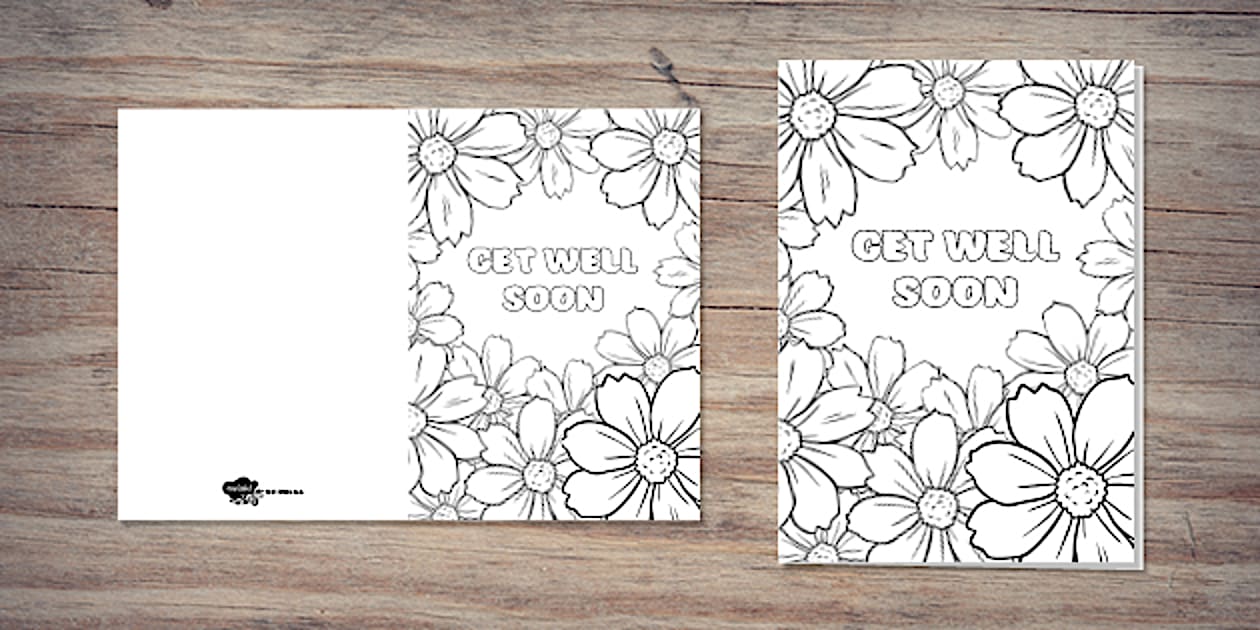Cosmos Get Well Soon Colouring Card | Twinkl Party - Twinkl