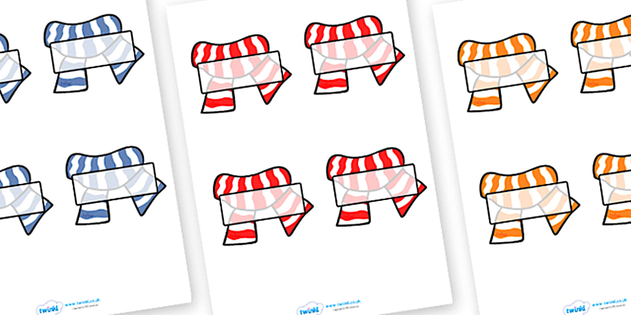 👉 Editable Self-Registration Labels (Scarves) - Twinkl