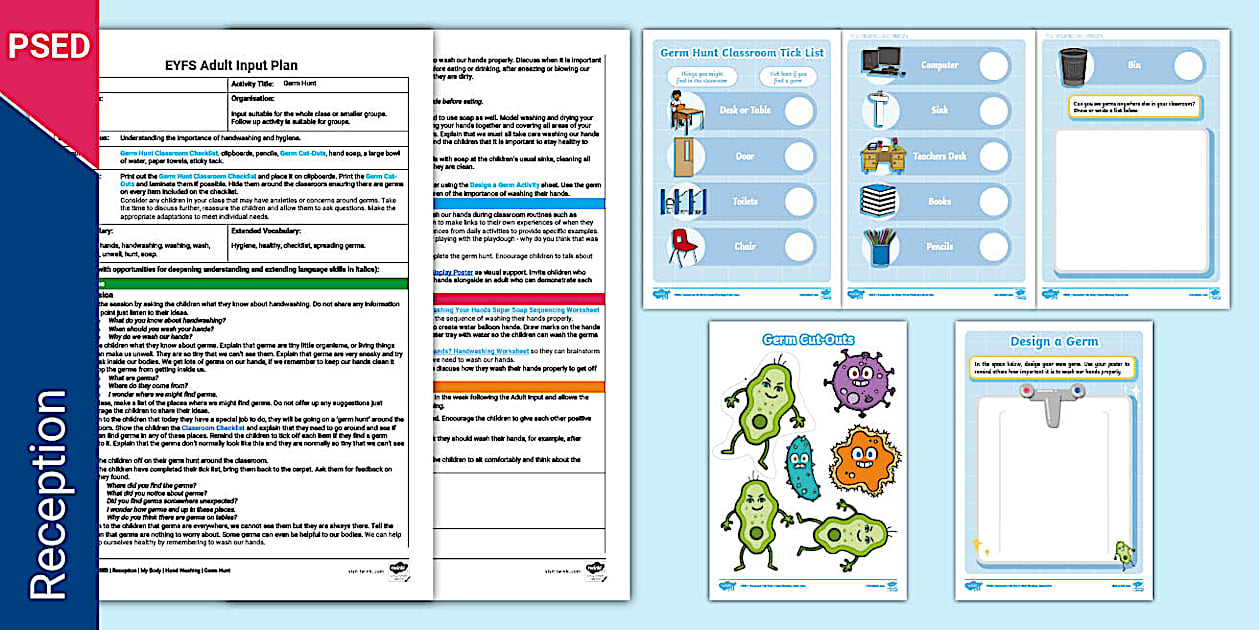 EYFS PSED Germ Hunt Adult Input Plan and Resource Pack