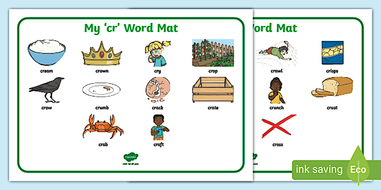Cursive CR Word Mats (teacher made) - Twinkl