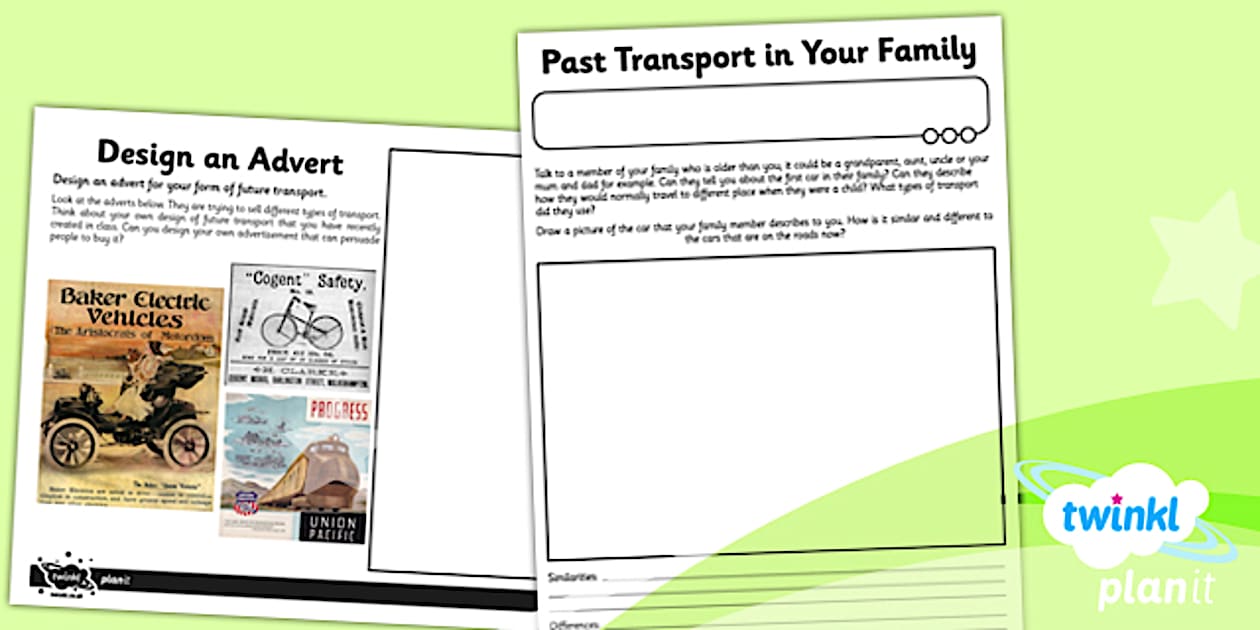 History: Travel and Transport KS1 Unit Home Learning Tasks