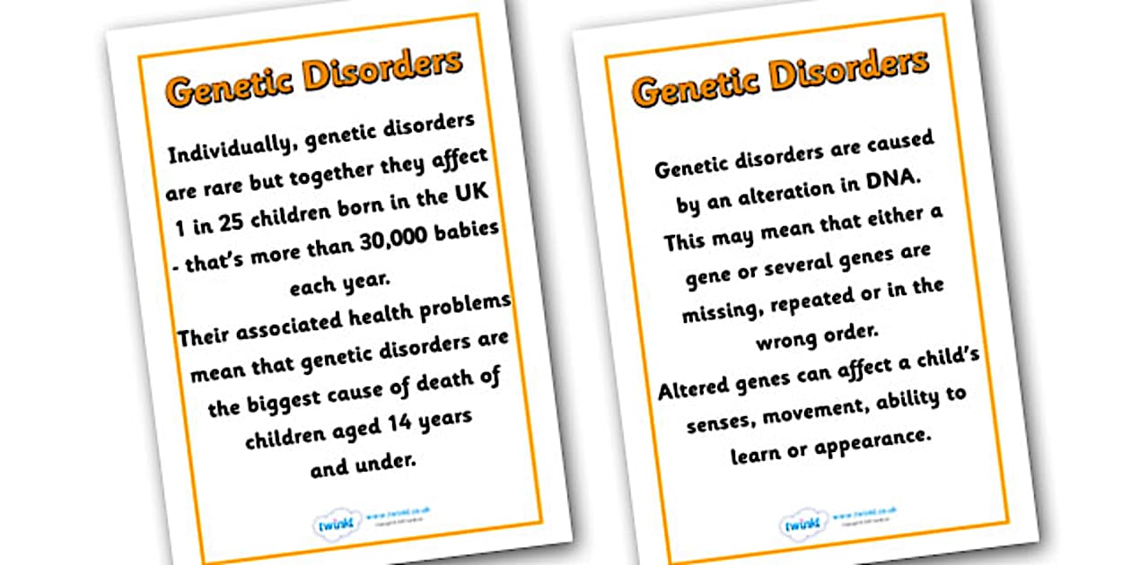 Genetic Disorders Posters (teacher made) - Twinkl