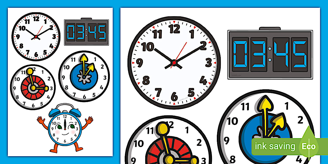 Clock Clip Art Cut-Outs (teacher made) - Twinkl