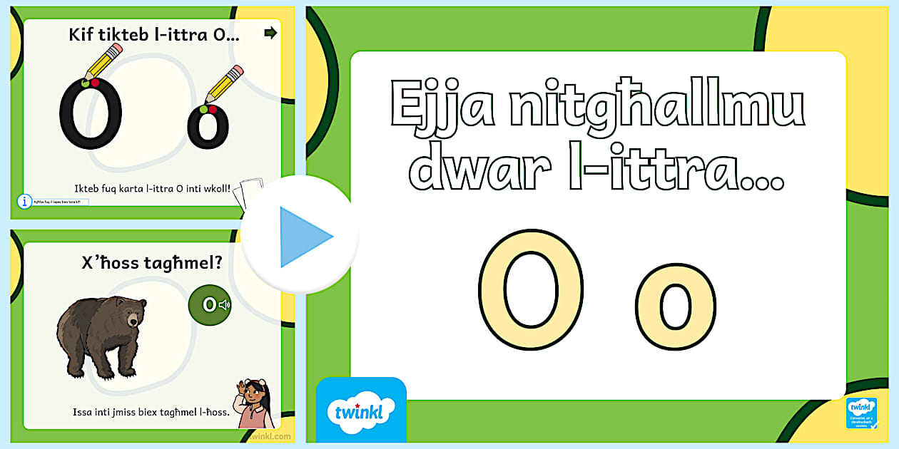 Preżentazzjoni: Ejja Nitgħallmu Dwar l-Ittra O l Twinkl
