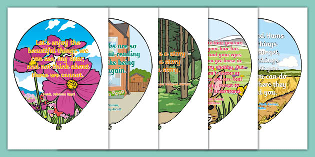 Editable Reading Corner Quotes Balloons Display Pack