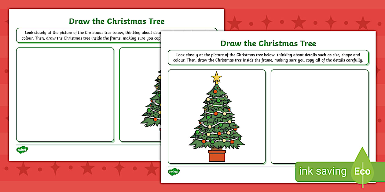 Draw the Christmas Tree Activity Sheet (Teacher-Made)