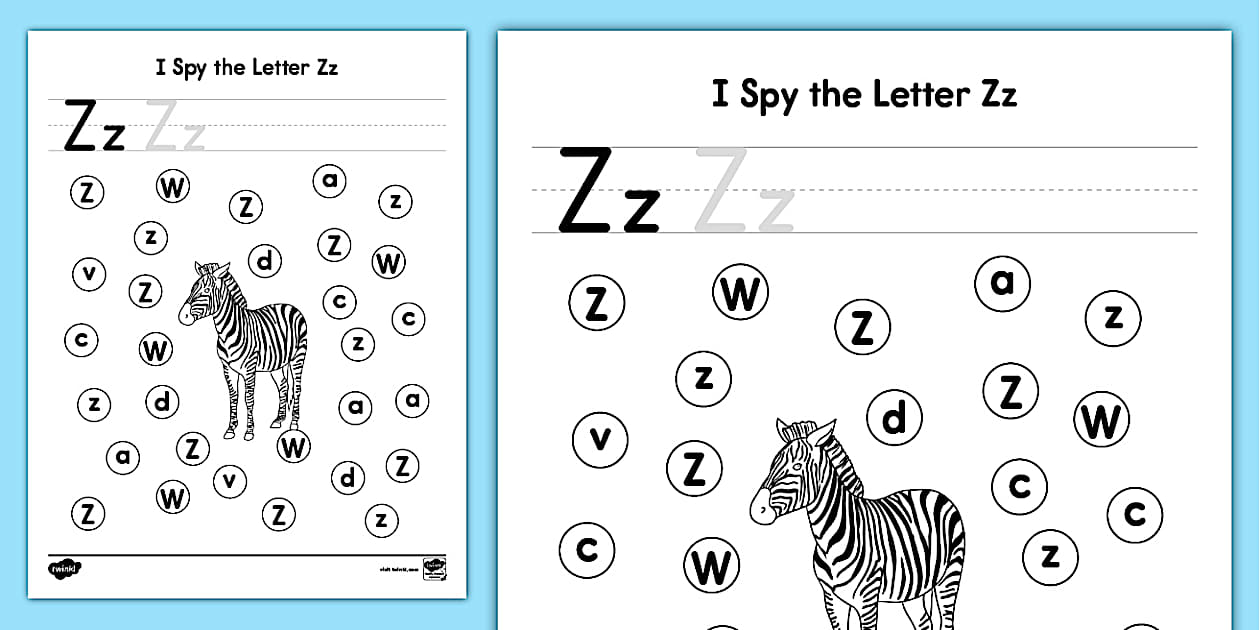 I Spy the Letter Zz Activity - Twinkl