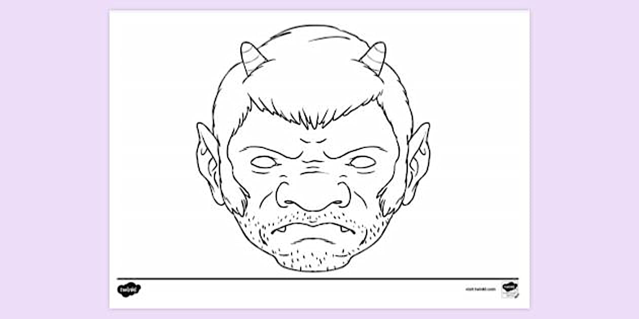 Troll Mask Colouring | Colouring Sheets (teacher made)