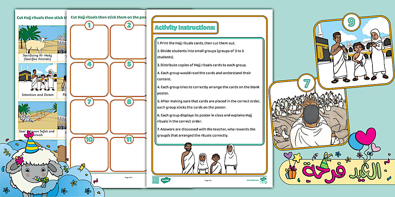 Arranging Hajj Rituals Activity Cards (Teacher-Made)