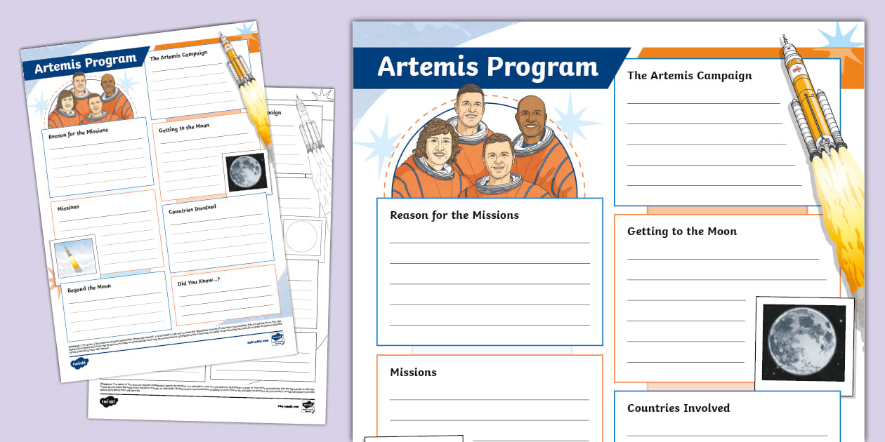 Artemis Program Fact File Template,NASA Artemis - Twinkl