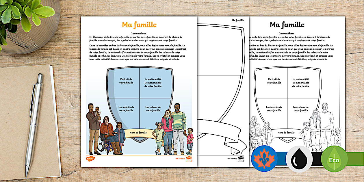 Family Day Art Activity French (teacher made) - Twinkl