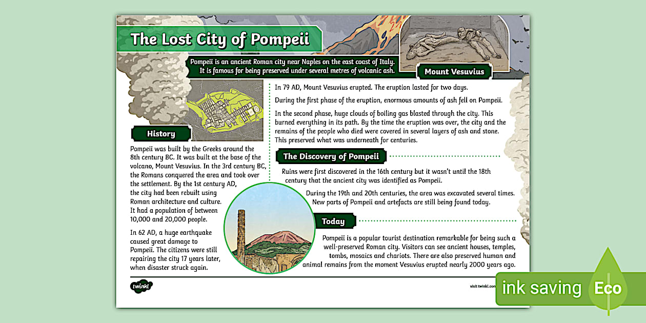 KS2 The Lost City of Pompeii Fact File - History - Romans