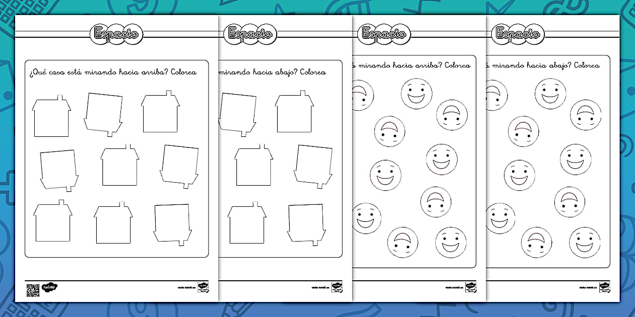 Ficha de actividad: ¿Arriba o abajo? - Espacio - Twinkl