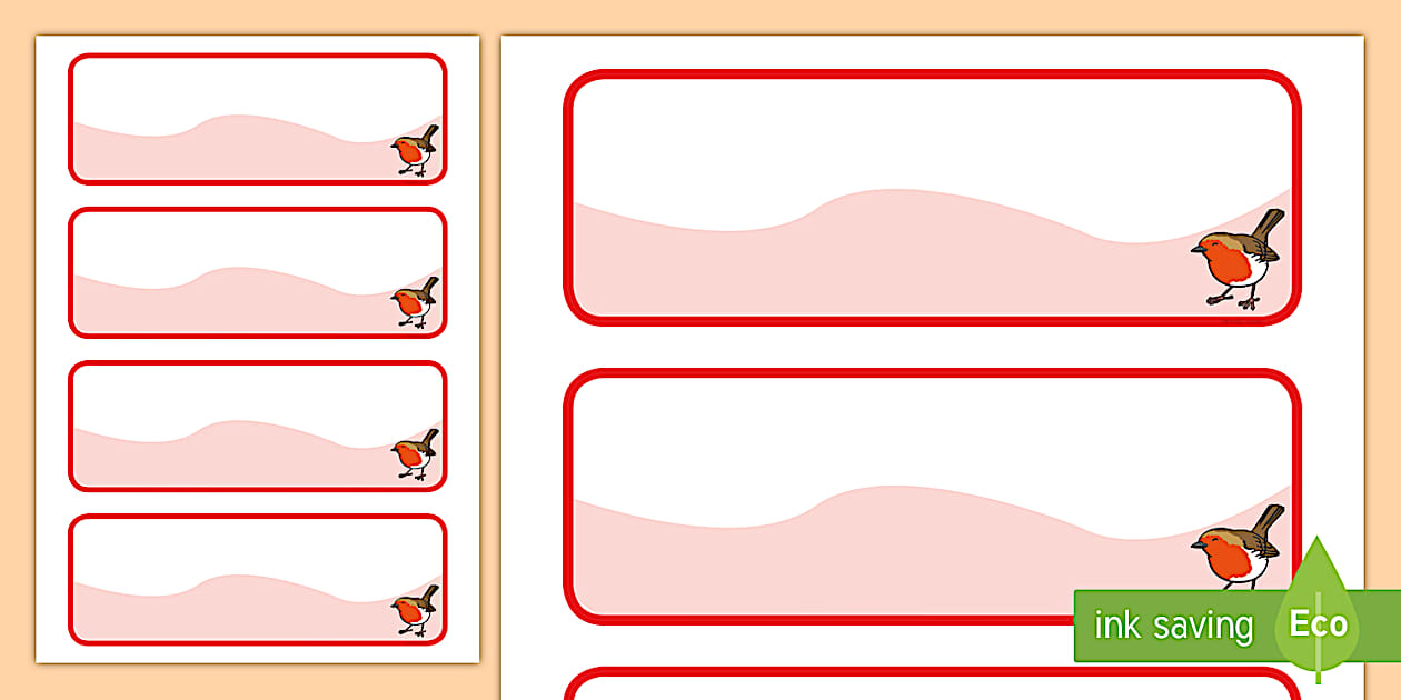 Robin Themed Editable Drawer-Peg-Name Labels (Colourful)