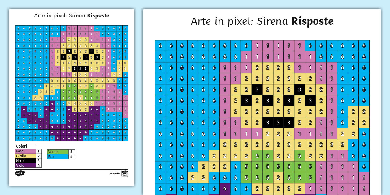 * NEW * Arte in pixel: Sirena - Twinkl Mathematics - Twinkl