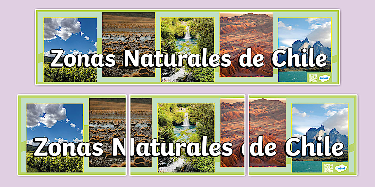 Cartel Fotográfico: Zonas Naturales de Chile - Twinkl