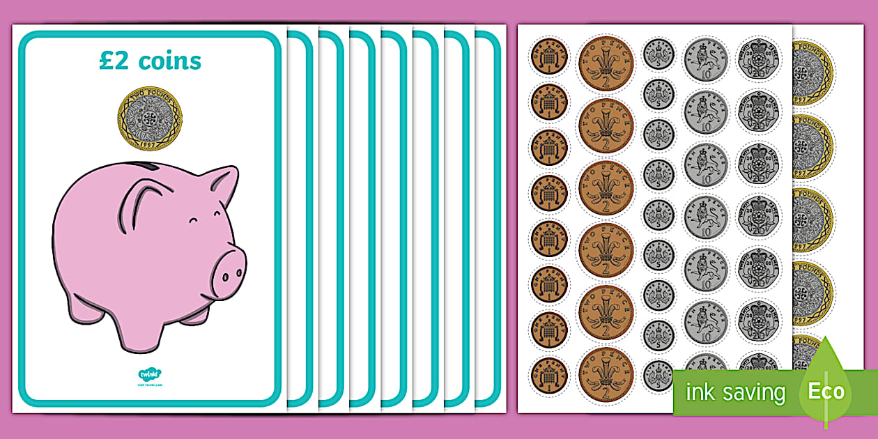Piggy Bank Coin Recognition Sorting Activity (teacher made)