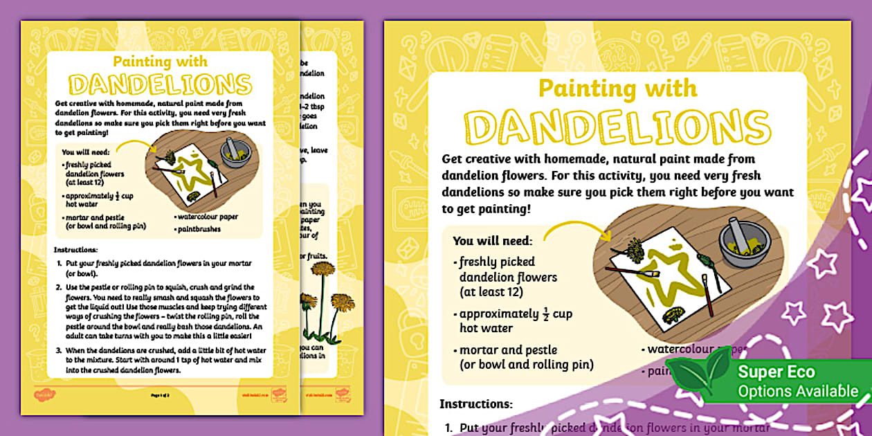 Painting with Dandelions (teacher made) - Twinkl