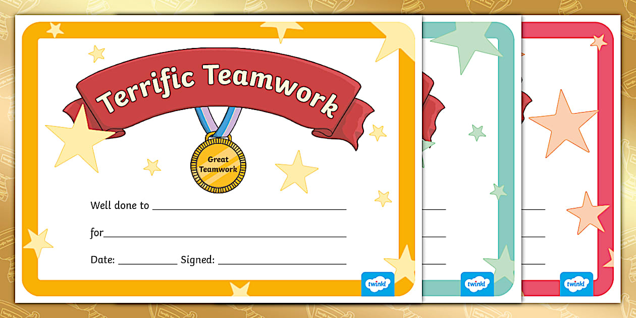 Teamwork Certificates (teacher made) - Twinkl