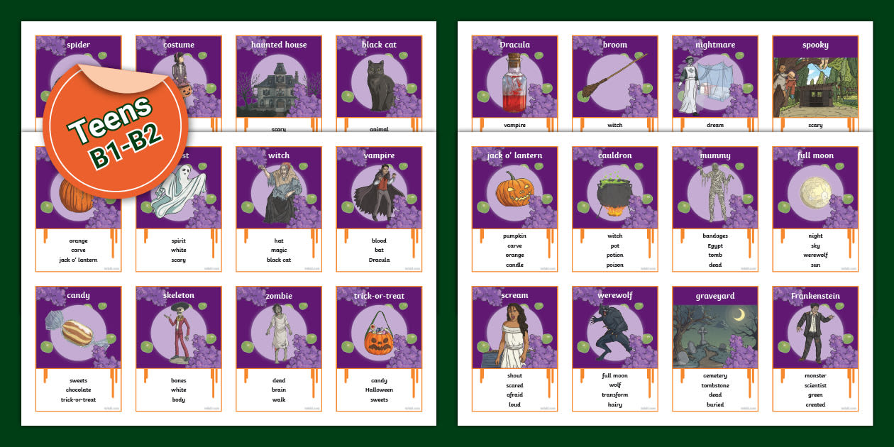 ESL Don't Say the Words! Halloween Game (Teacher-Made)