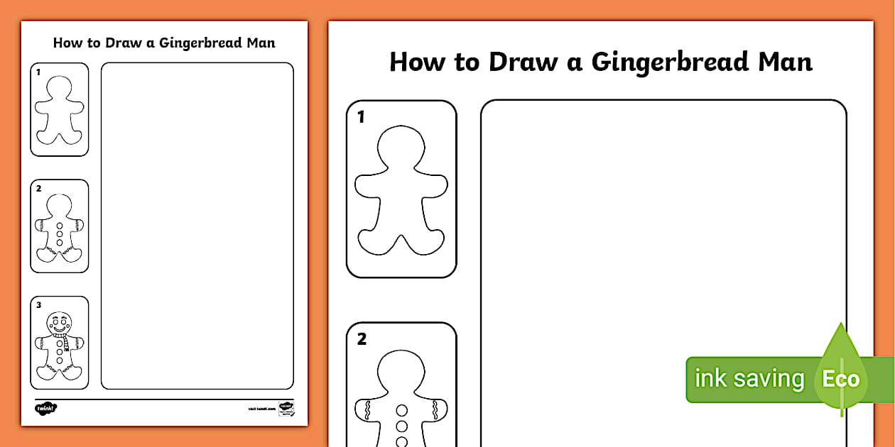 How to Draw a Gingerbread Man Activity (teacher made)
