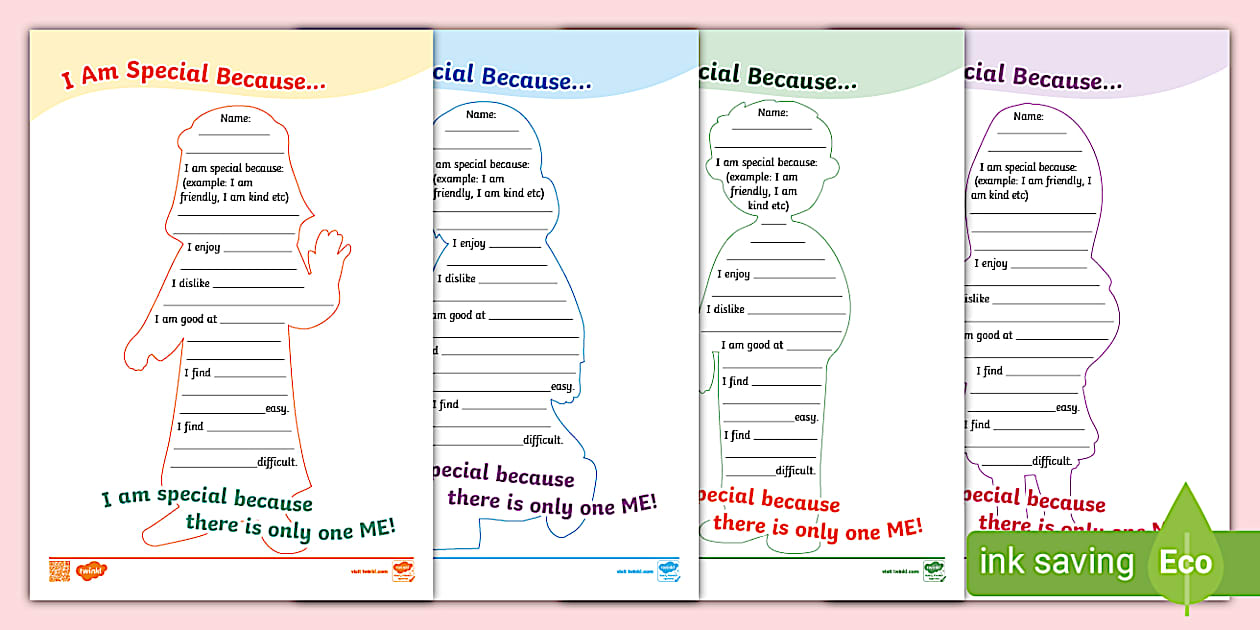 I Am A Special Child Worksheet