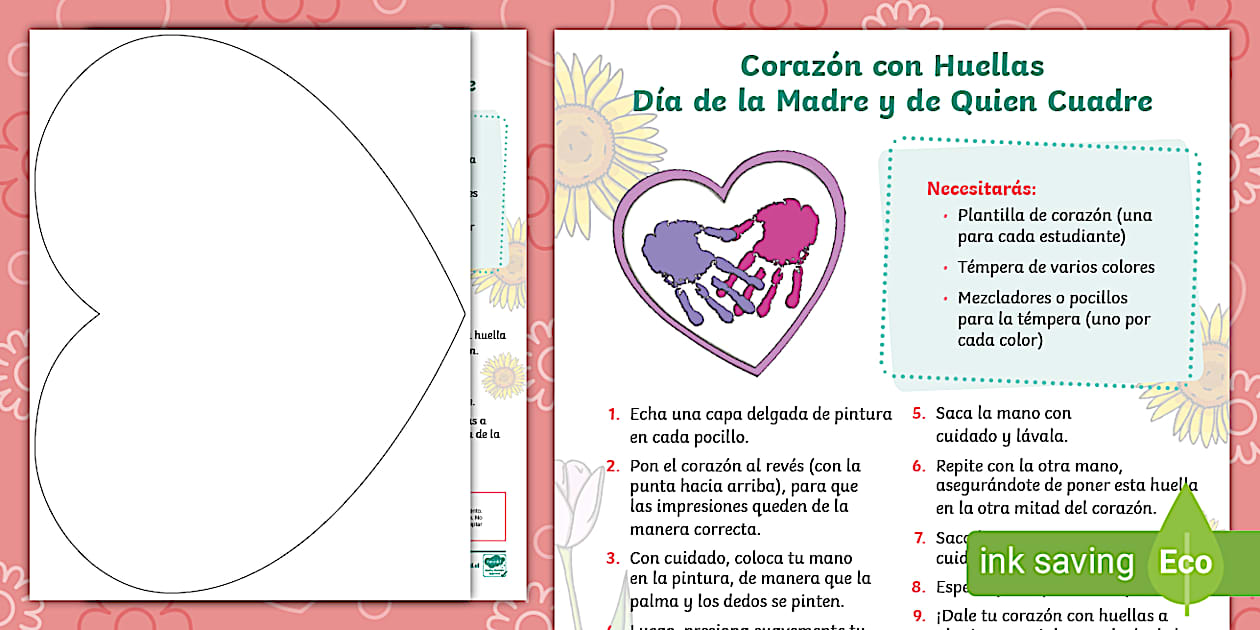 Manualidad: Corazón con Huellas - Día de la Madre y de Quien Cuadre
