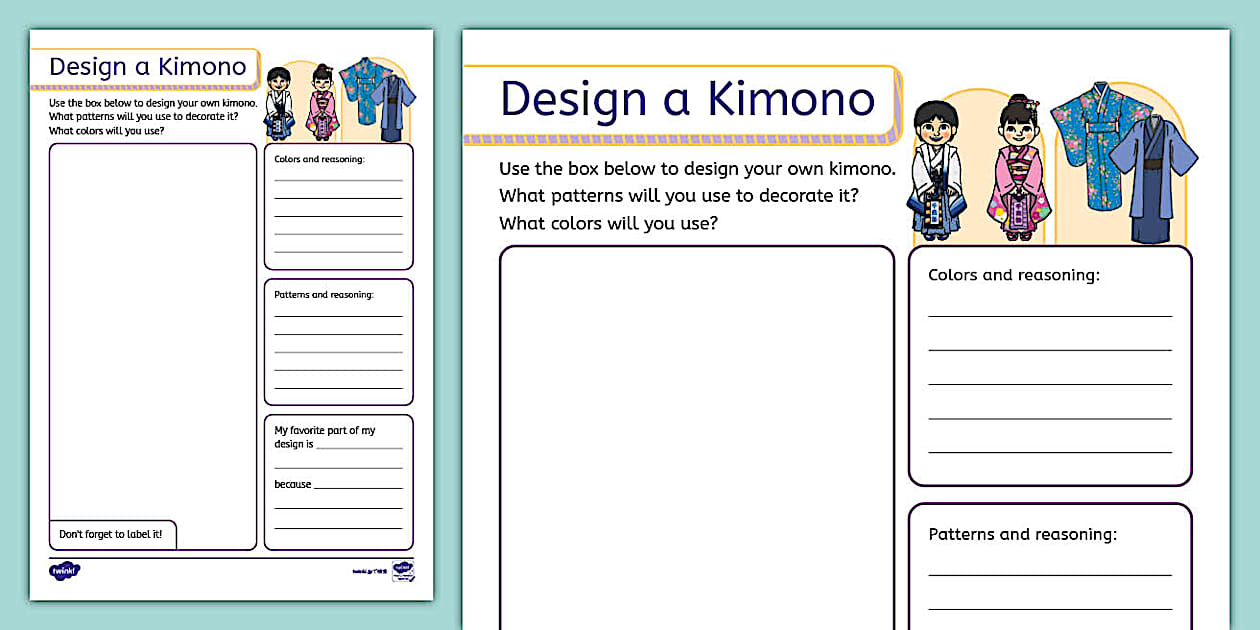 Design a Kimono Worksheet (teacher made) - Twinkl