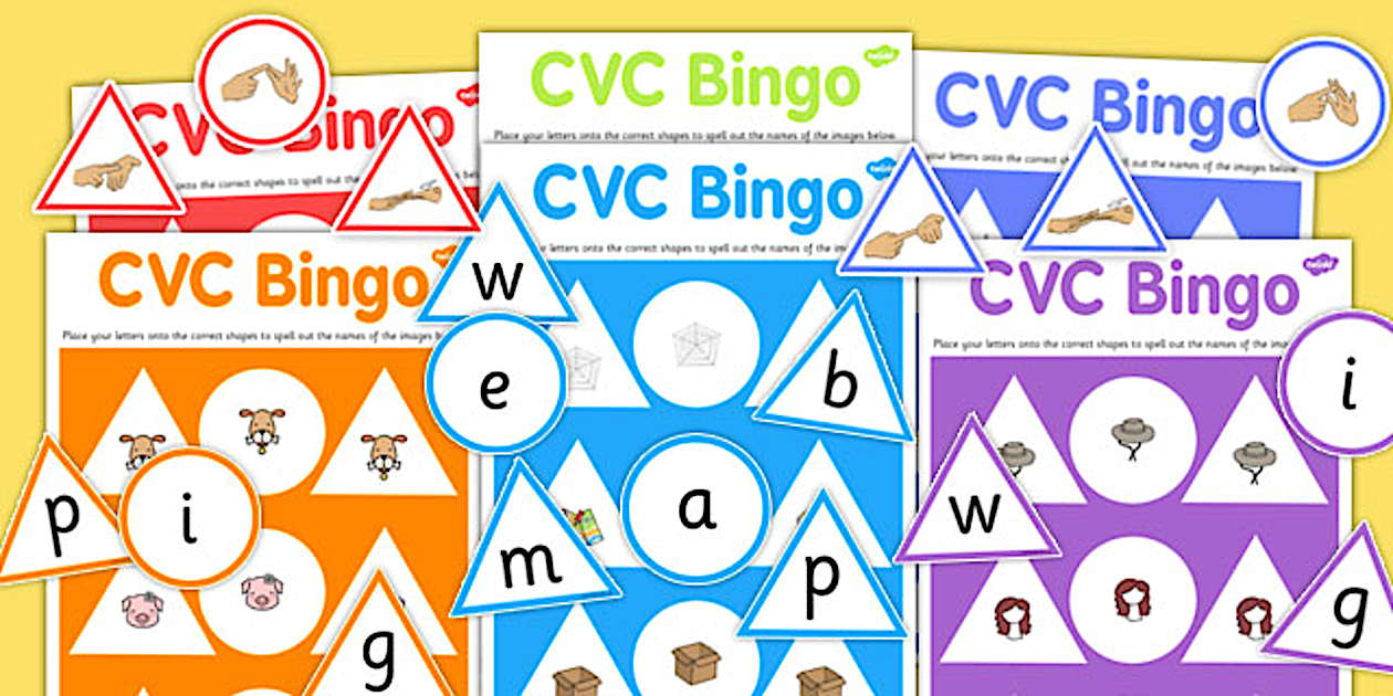 CVC Bingo Game with British Sign Language - Twinkl