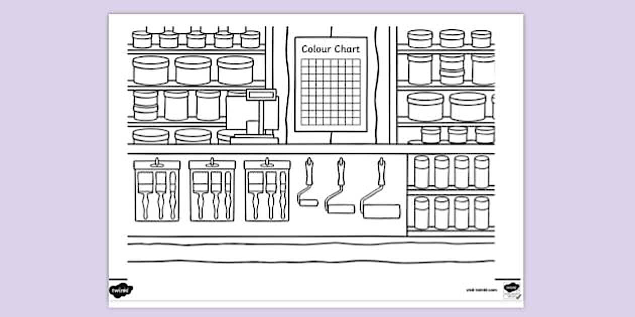 Background Paint Shop Colouring Sheet (teacher made)