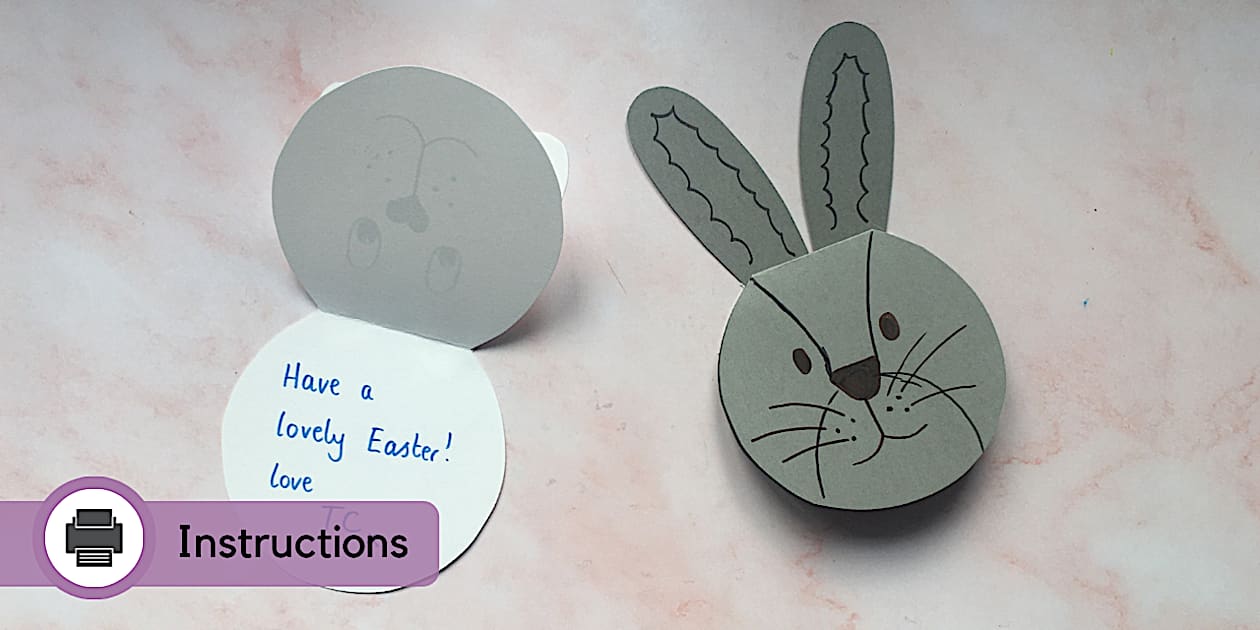 Easter Bunny Cards – Paper Craft Activity (teacher made)