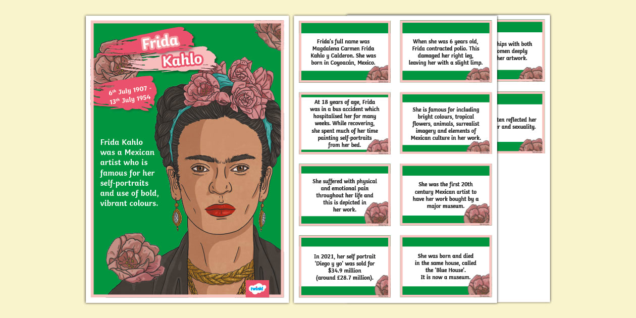 Frida Kahlo Display Poster and Fact Cards (teacher made)