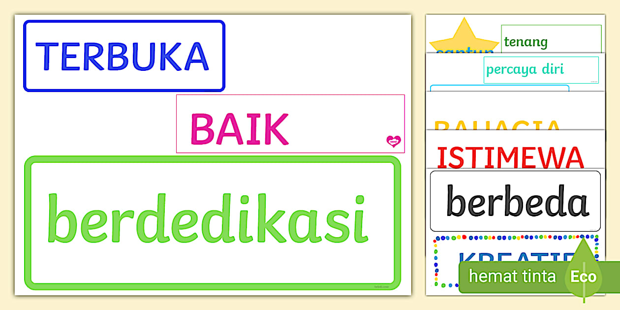 Poster Kata-kata Positif (teacher made) - Twinkl