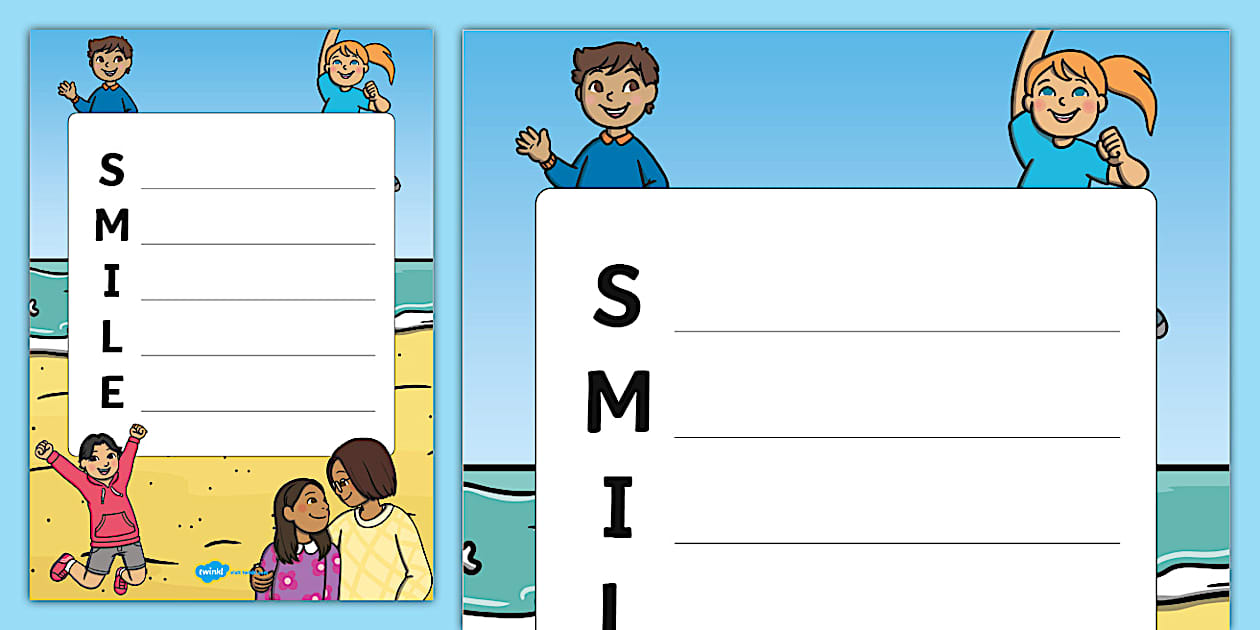 Acrostic Poetry Template for Smile (Teacher-Made) - Twinkl