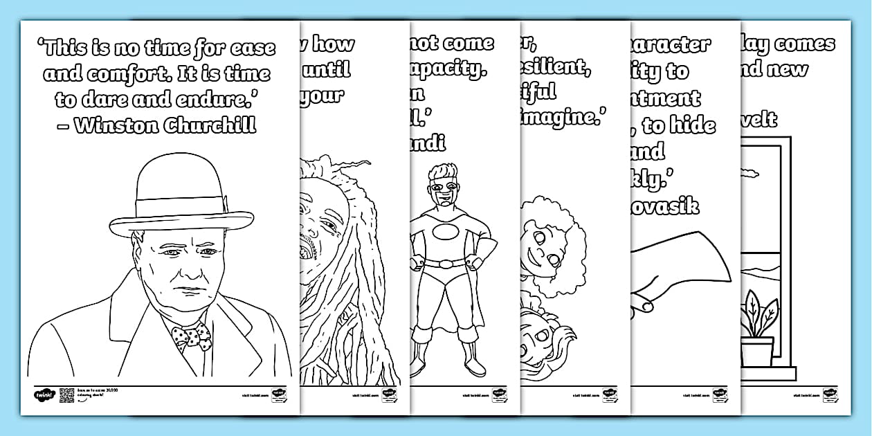 Be Strong Quotes Colouring Pages Pack (teacher made)