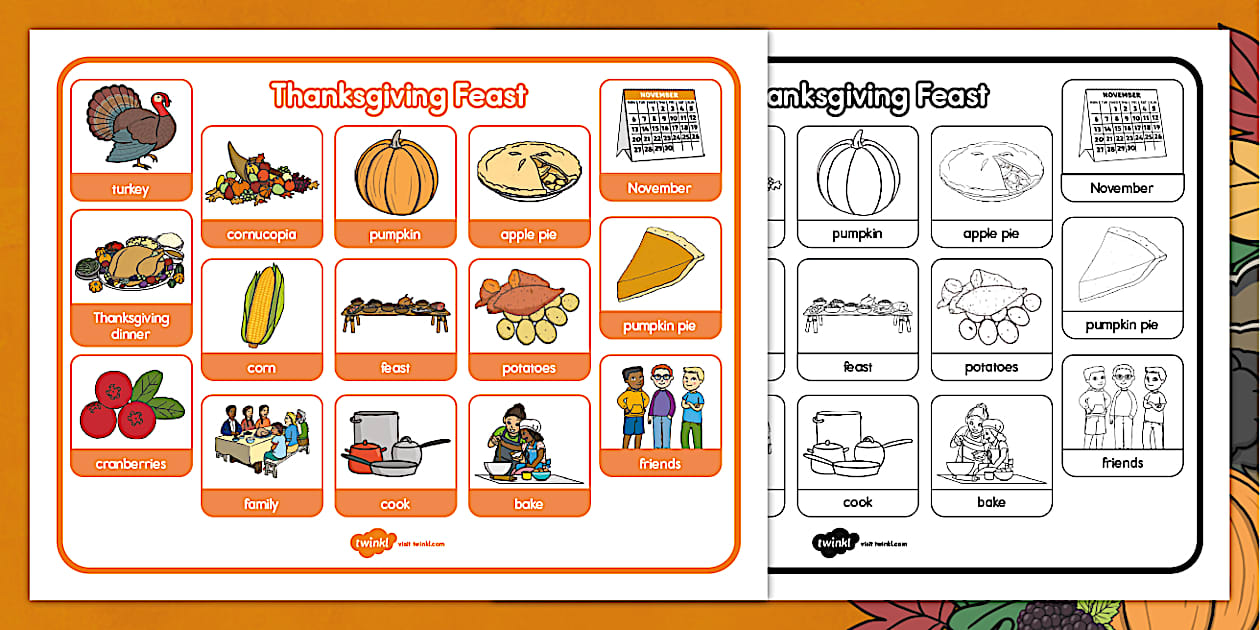Printable Thanksgiving Words Mat for Kids | Twinkl USA