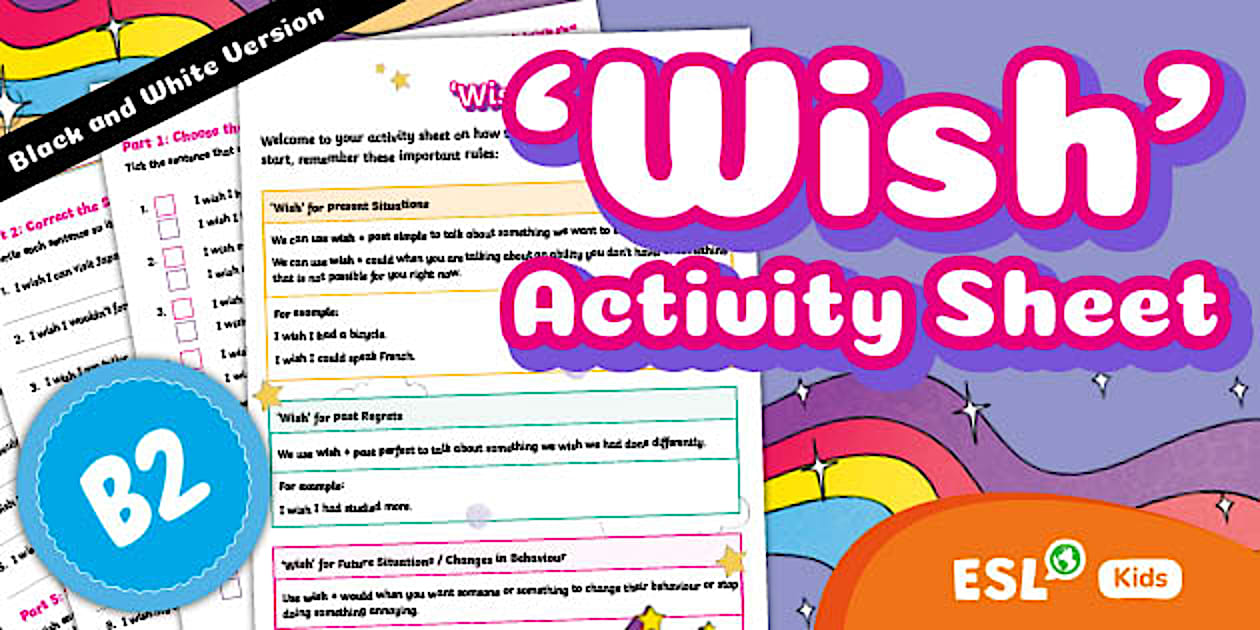 ESL Wish Activity Sheet for Kids