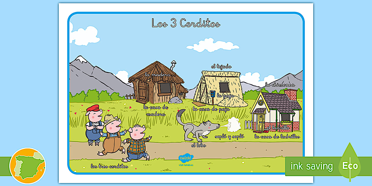 Tapiz de vocabulario: Los tres cerditos (teacher made)