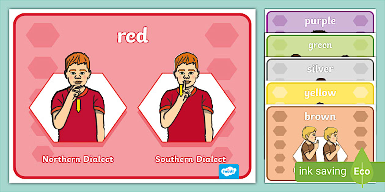 Auslan A4 Poster Pack for Colours | Primary Teaching