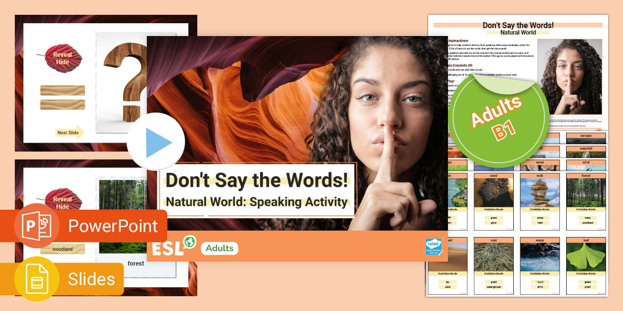 ESL Don't Say the Words! Natural World Game [Adults, B1]