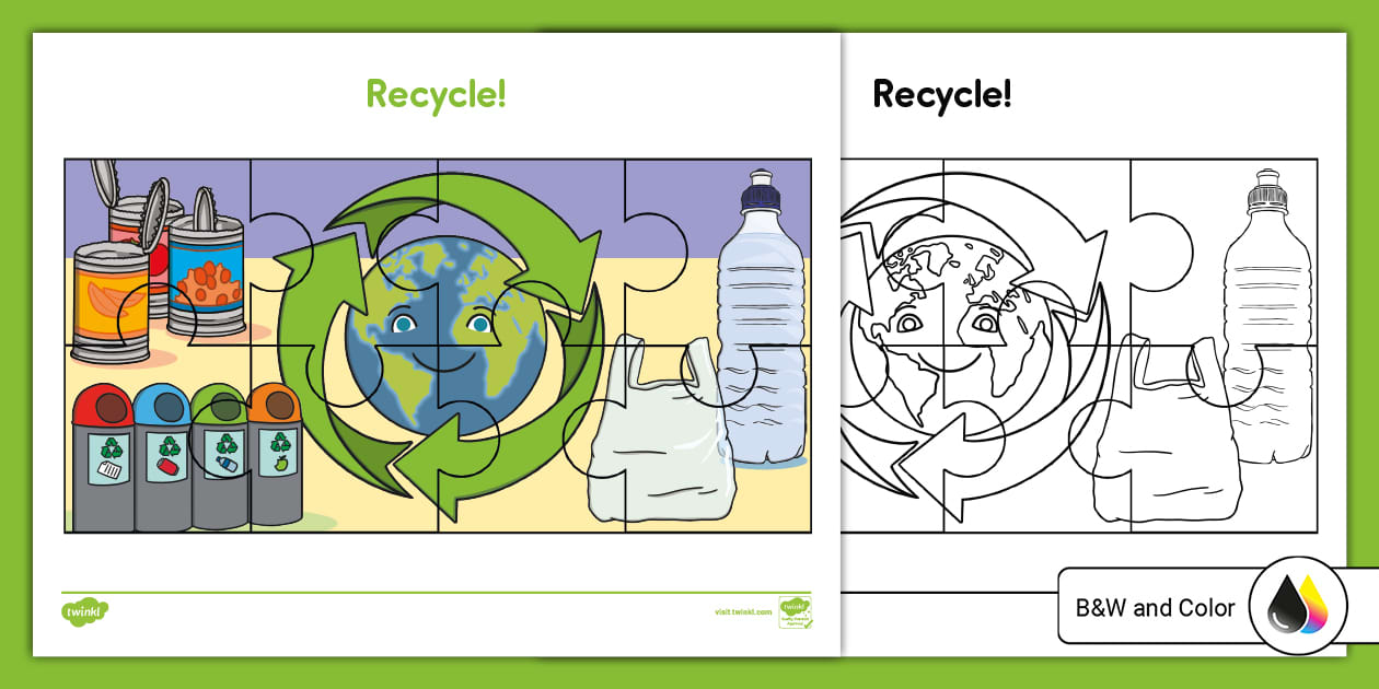 Early Childhood Recycling Puzzle (teacher made) - Twinkl