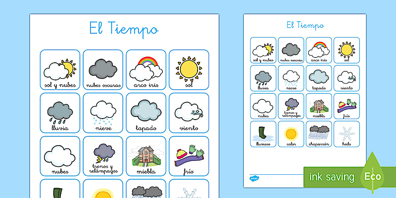Editable Tarjetas de emparejar: El tiempo - Twinkl