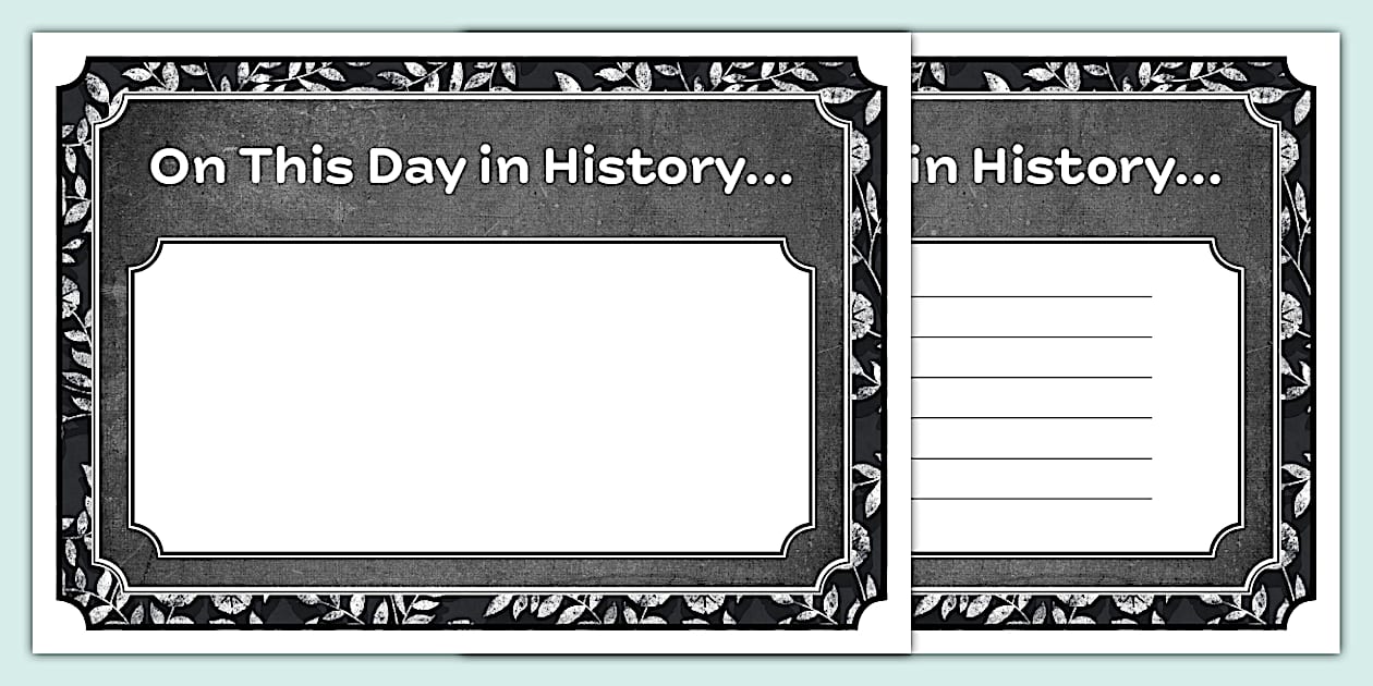 Chalkboard-Themed On This Day in History... Display Poster