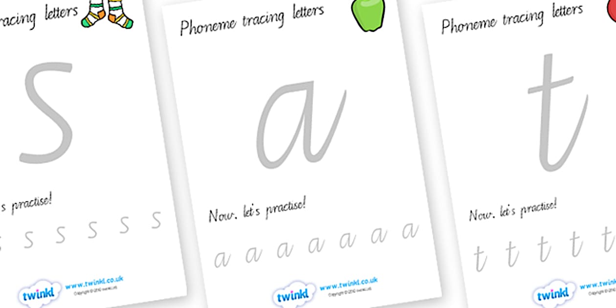 Phoneme Tracing Sheets Pictures - Twinkl