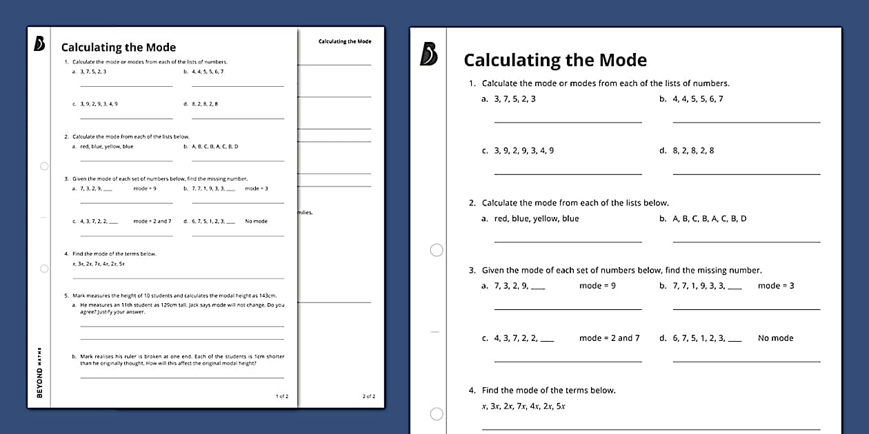 👉 Calculating the Mode (Hecho por educadores) - Twinkl