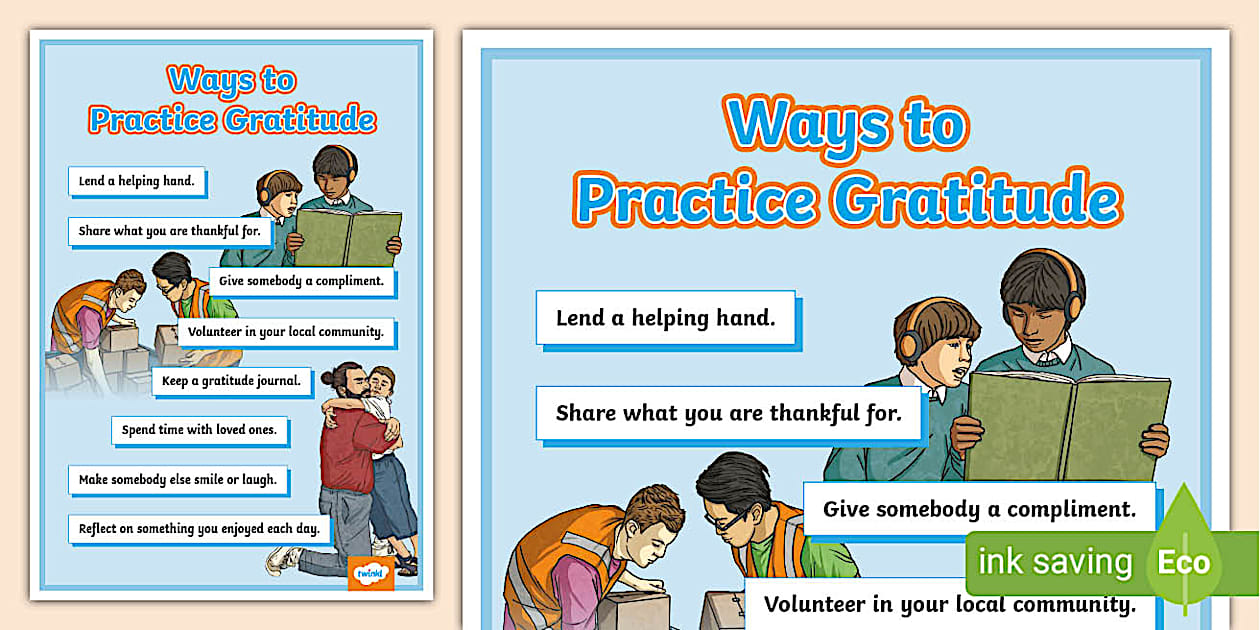 Ways to Practice Gratitude Display Poster (Teacher-Made)